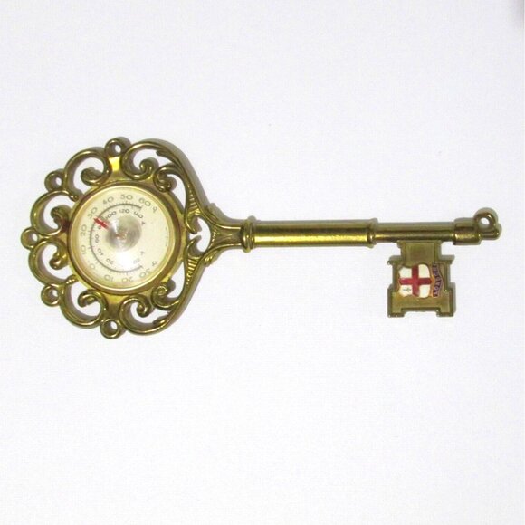 Vintage | Wall Decor | Vintage Metal Skeleton Key Round Thermometer ...